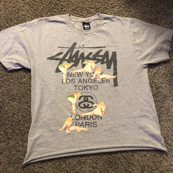 Stussy | Shirts | Vintage Stussy Cropped Tee Shirt | Poshmark